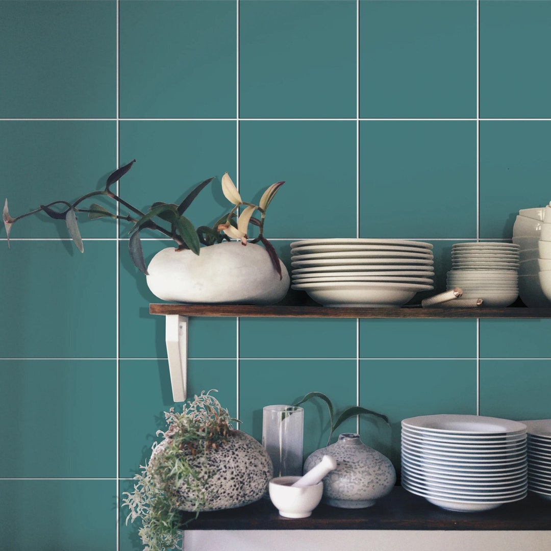 Quadrostyle Solid Color Vinyl Tile Stickers – Water-resistant, Diy ...