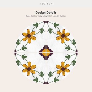 Quadrostyle Rustic Yellow Floral Kitchen Backsplash - Removable Vinyl ...