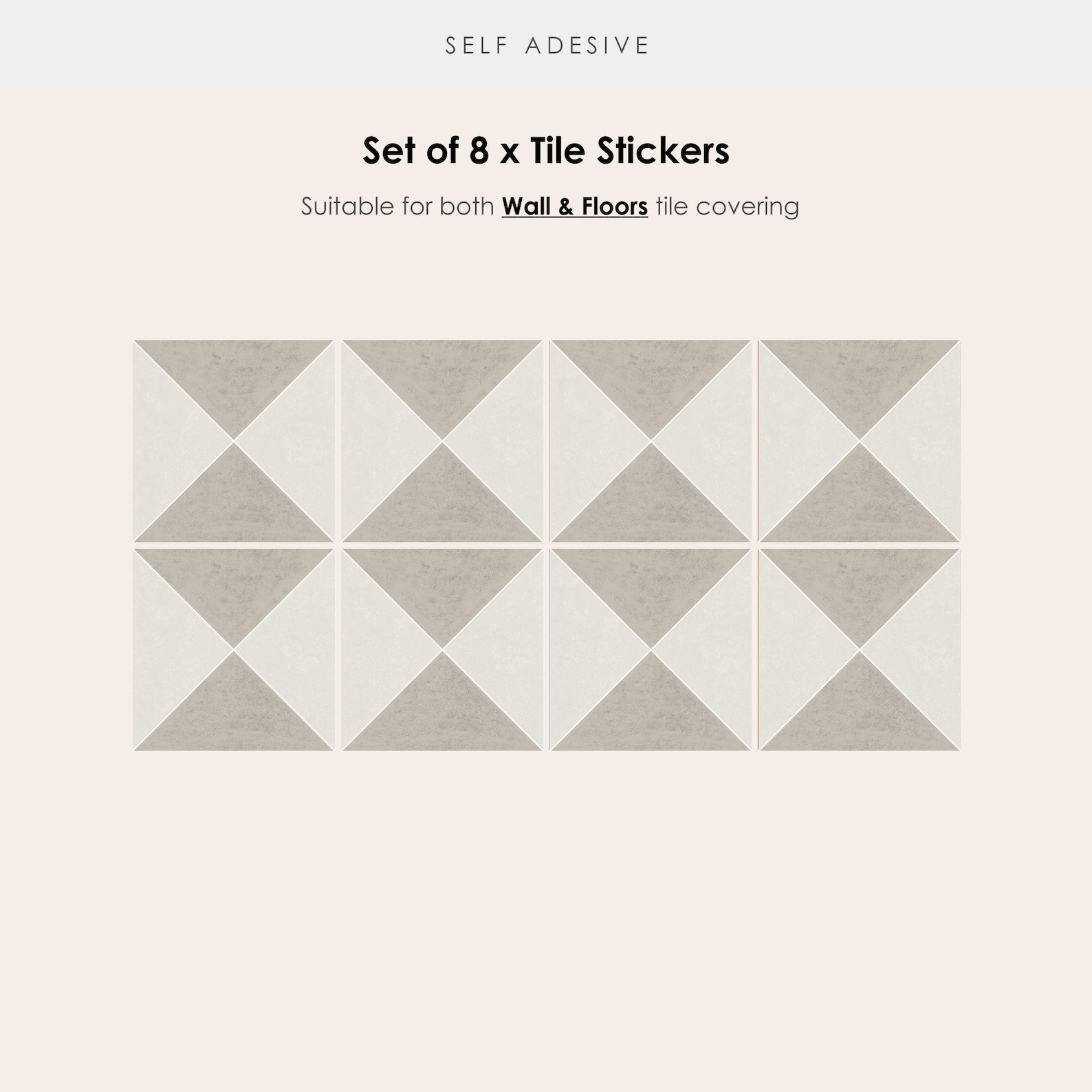 Sand Beige Checkerboard Vinyl Tiles – Vintage Cottage Diagonal Diamond ...