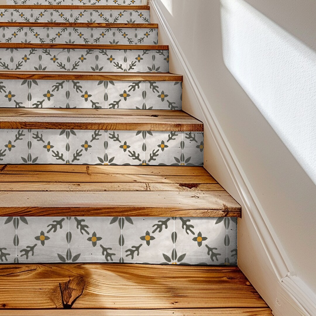 Stair Riser Stickers - Removable Stair Riser Tile Decals - Firethorn ...