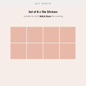 Quadrostyle Pale Pink Plain Tile Stickers for Kitchen or Bathroom ...