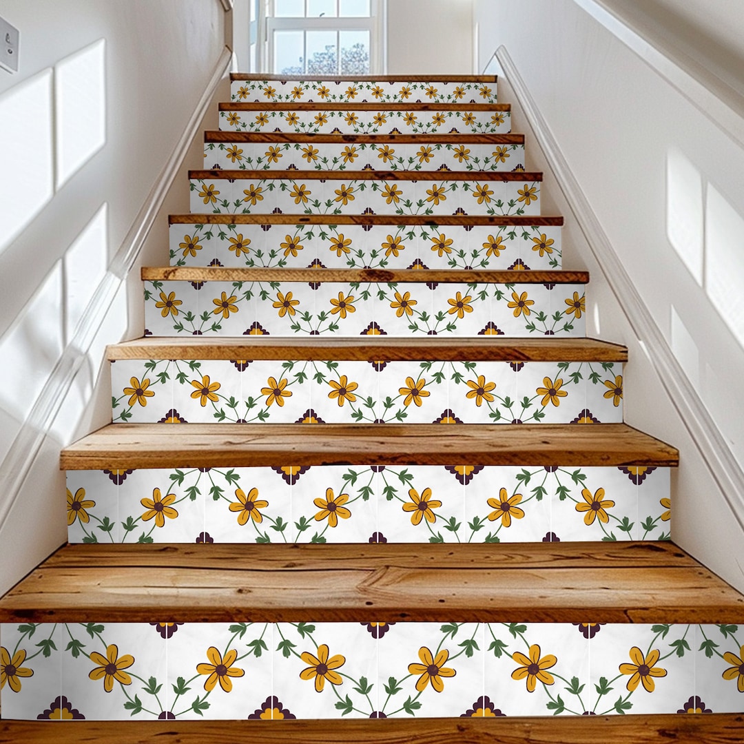 Stair Riser Stickers - Removable Stair Riser Tile Decals - Marigold ...