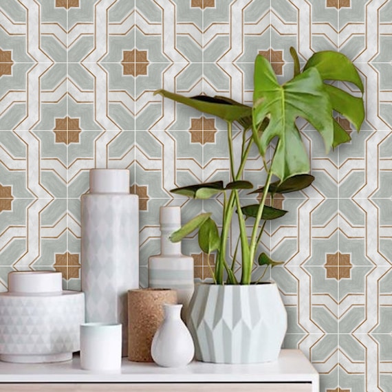Quadrostyle Lattice Wallpaper in Mint Green Removable Vinyl Wallpaper Peel Stick No Glue No Mess Etsy