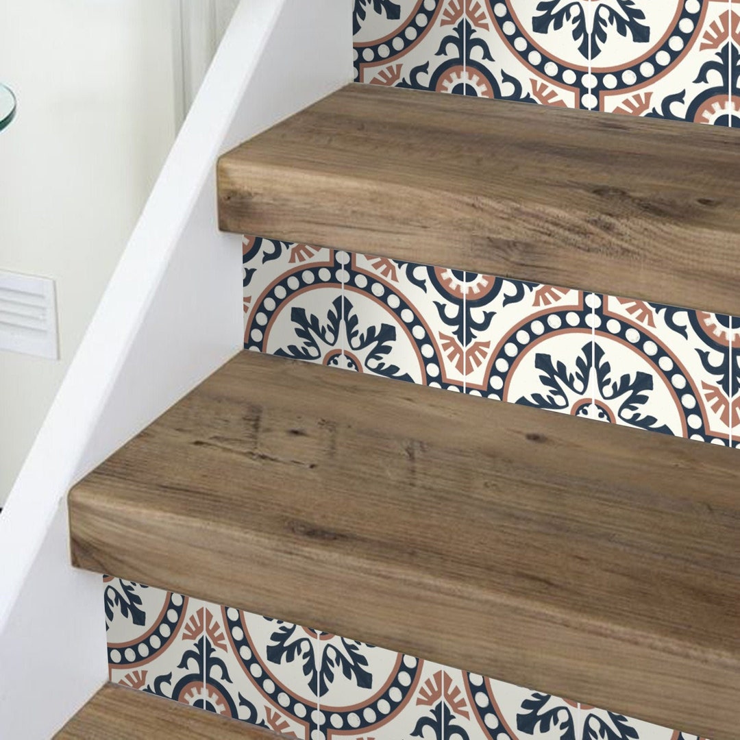 Quadrostyle Stair Riser Stickers - Removable Stair Riser Tile Decals ...