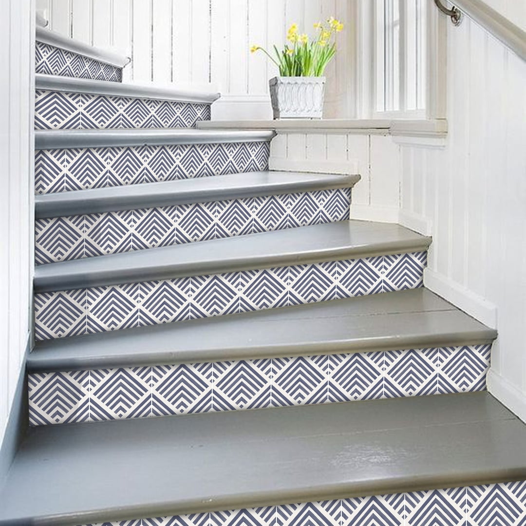 Quadrostyle Stair Riser Stickers - Removable Stair Riser Tile Decals ...