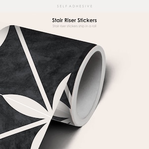 Quadrostyle Black Stair Riser Stickers - Removable Stair Riser Tile ...