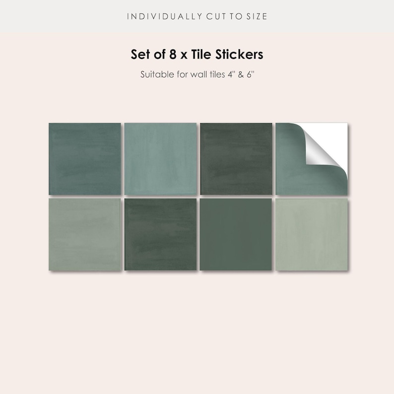 Quadrostyle Mediterranean Grey-green Zellige Tile Stickers – Glossy ...