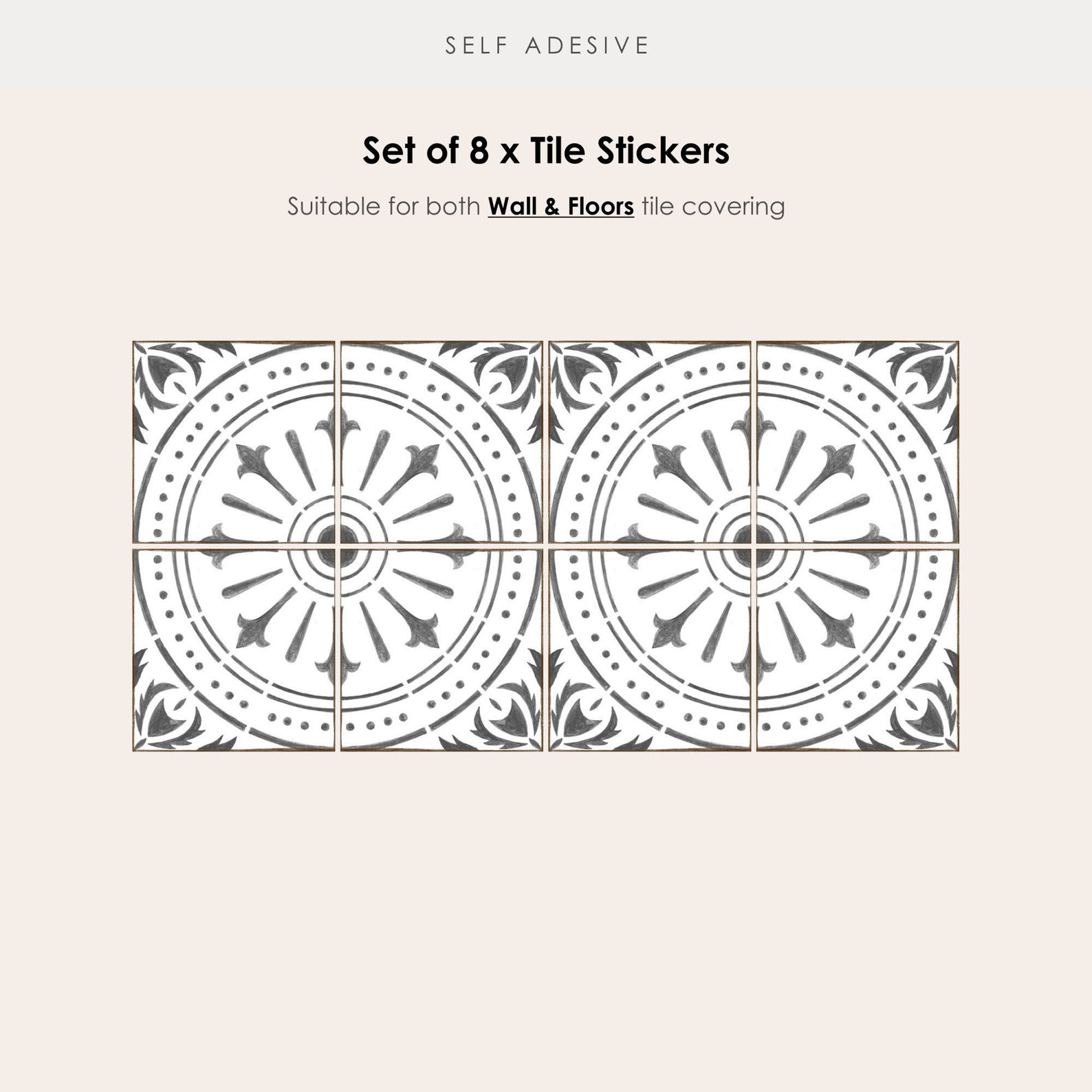 Tile Stickers - Tiles for Kitchen/bathroom Back Splash - Floor Decals ...