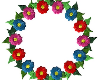 Floral Frame Embroidery Design - Etsy