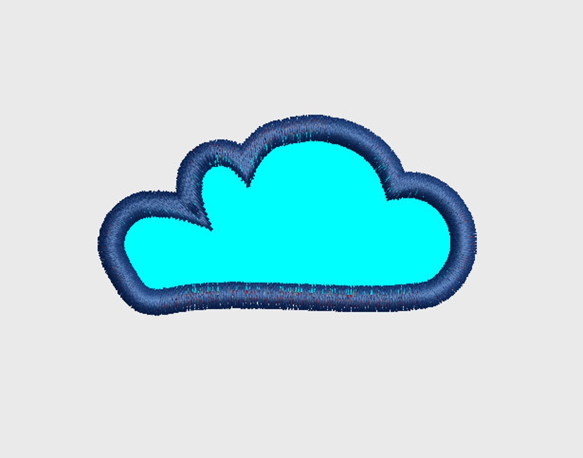 Cloud Applique Embroidery Design INSTANT DOWNLOAD | Etsy