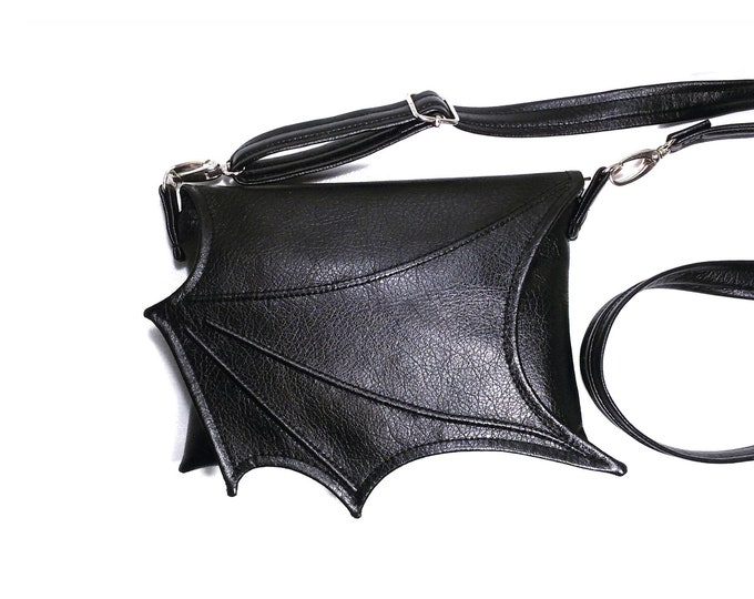 Black Bat Wing Bag, Small Crossbody Bag, Black Purse, Vegan Bag, Goth ...