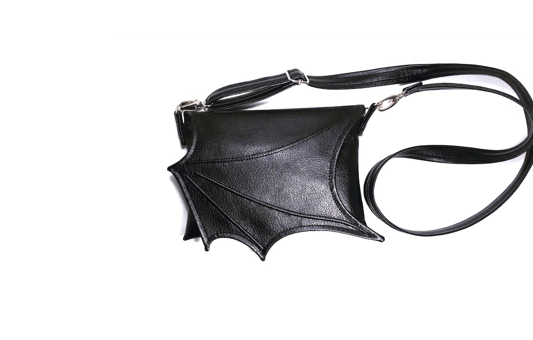 Black Bat Wing Bag, Small Crossbody Bag, Black Purse, Vegan Bag, Goth ...