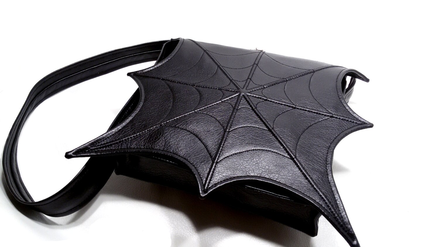Black Faux Leather Spider Web Bag Black Leatherette Spider - Etsy Canada