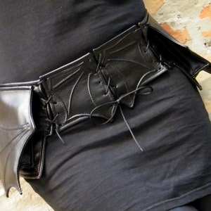 Black Belt Bag With Bat Wing, Bat Hip Bag, Black Utility Belt, Pocket ...