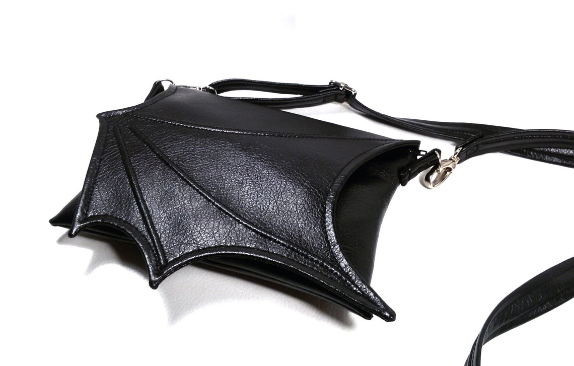 Black Bat Wing Bag Small Crossbody Bag Black Purse Vegan - Etsy