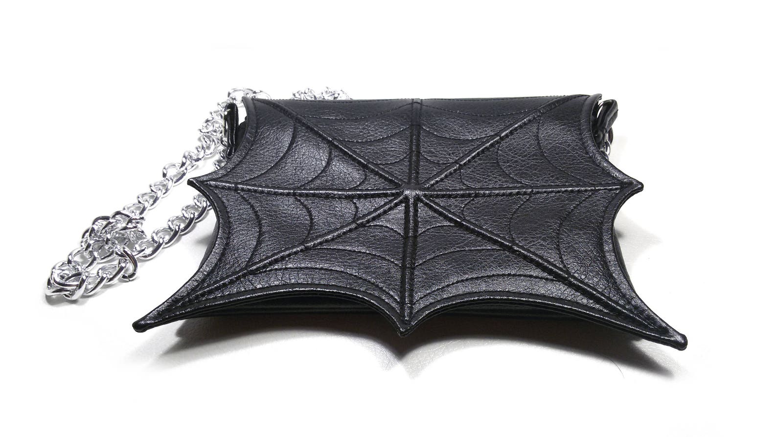 Spider Web Bag, Chain Strap Bag, Black Bag, Faux Leather, Spider Bag ...