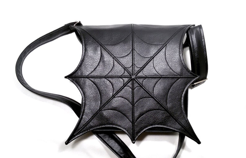 Black Faux Leather Spider Web Bag Black Leatherette Spider - Etsy Canada