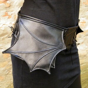 Black Belt Bag With Bat Wing, Bat Hip Bag, Black Utility Belt, Pocket ...