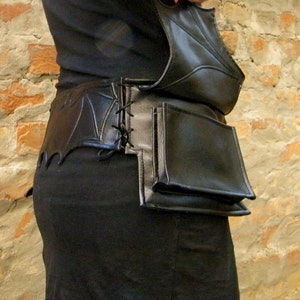 Black Belt Bag With Bat Wing, Bat Hip Bag, Black Utility Belt, Pocket ...
