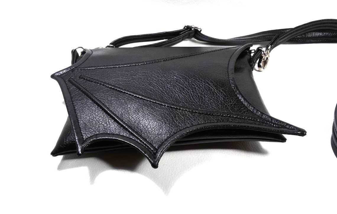 Black Bat Wing Bag Small Crossbody Bag Black Purse Vegan - Etsy