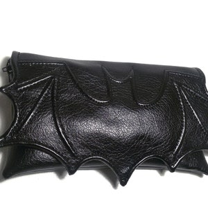 Small Bat Bag, Goth Bag Bat Clutch, Black Faux Leather, Bat Wing Wallet ...