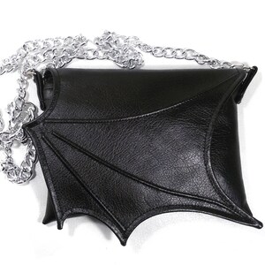 Black Wing Bag, Everyday Bag, Black Faux Leather, Bat Wing, Evening ...