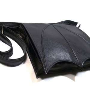 Black Faux Leather Bat Wing Bag, Gothic Shoulder Bat Wing Bag ...