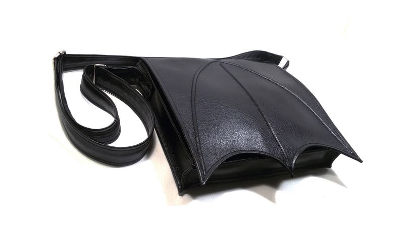 Black Faux Leather Bat Wing Bag Gothic Shoulder Bat Wing Bag - Etsy