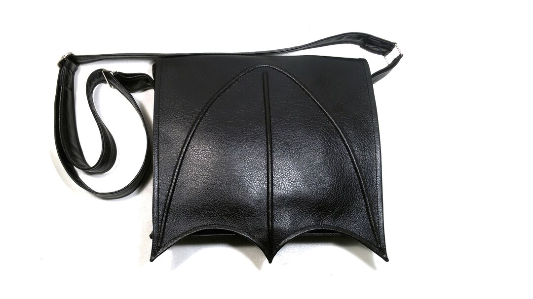Black Faux Leather Bat Wing Bag Gothic Shoulder Bat Wing Bag - Etsy