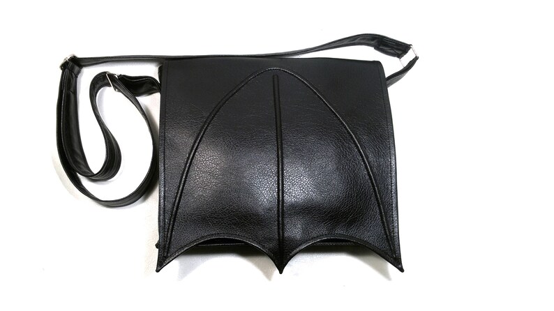 Black Faux Leather Bat Wing Bag Gothic Shoulder Bat Wing Bag - Etsy