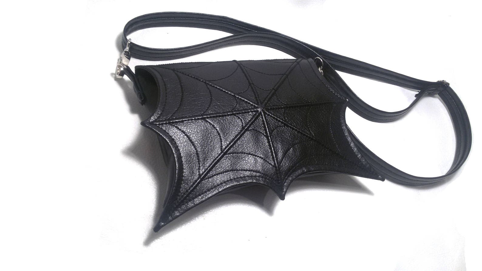Spider Web Bag, Chain Strap Bag, Black Bag, Faux Leather, Spider Bag ...