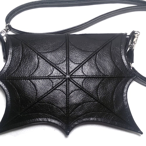 Spider Web Bag Black and Red Black Faux Leather Spider Bag | Etsy