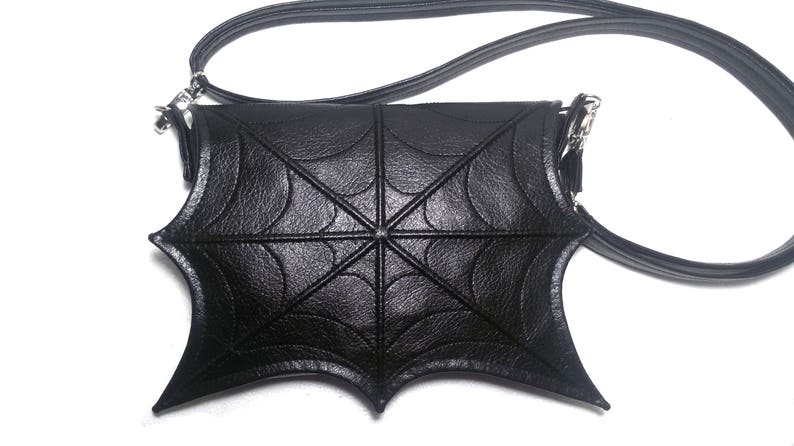 Spider Web Bag, Chain Strap Bag, Black Bag, Faux Leather, Spider Bag ...