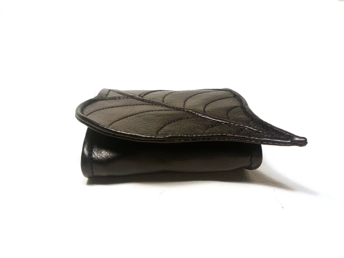 Leaf Black Wallet Women Wallet Vegan Wallet Accordion - Etsy Singapore