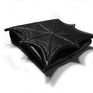 Spider Web Wallet, Women Wallet, Vegan Wallet, Accordion Wallet, Black ...