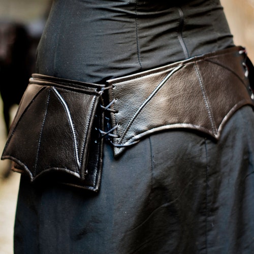 Black Belt Bag With Bat Wing Bat Hip Bag Black Utility Belt - Etsy