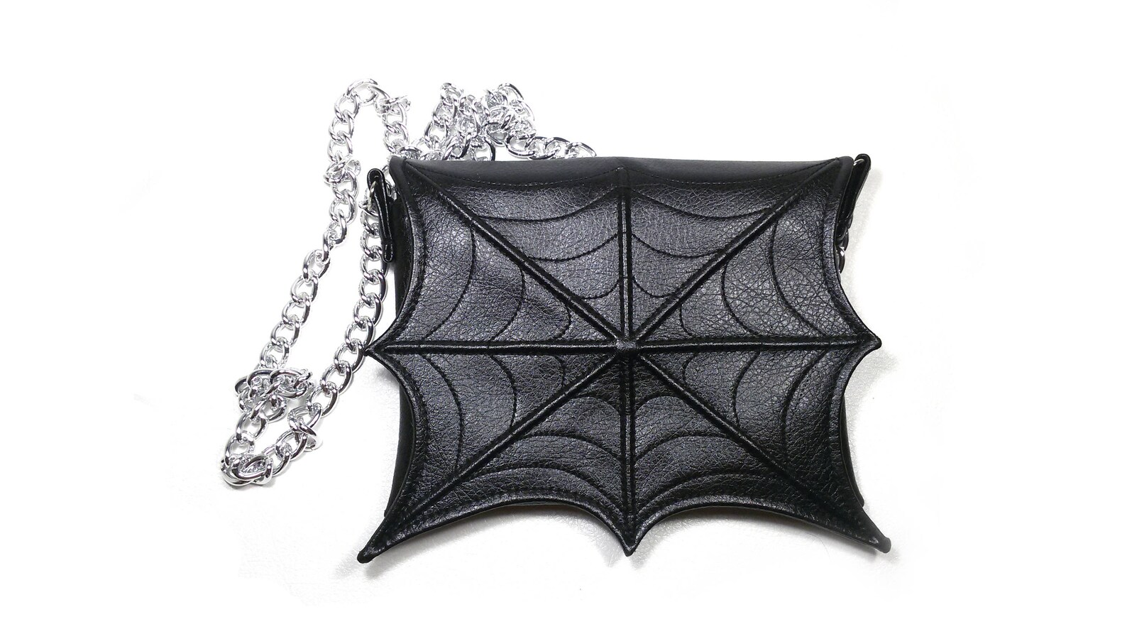 Spider Web Bag Chain Strap Bag Black Bag Faux Leather - Etsy