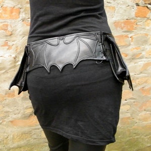 Black Belt Bag With Bat Wing, Bat Hip Bag, Black Utility Belt, Pocket ...