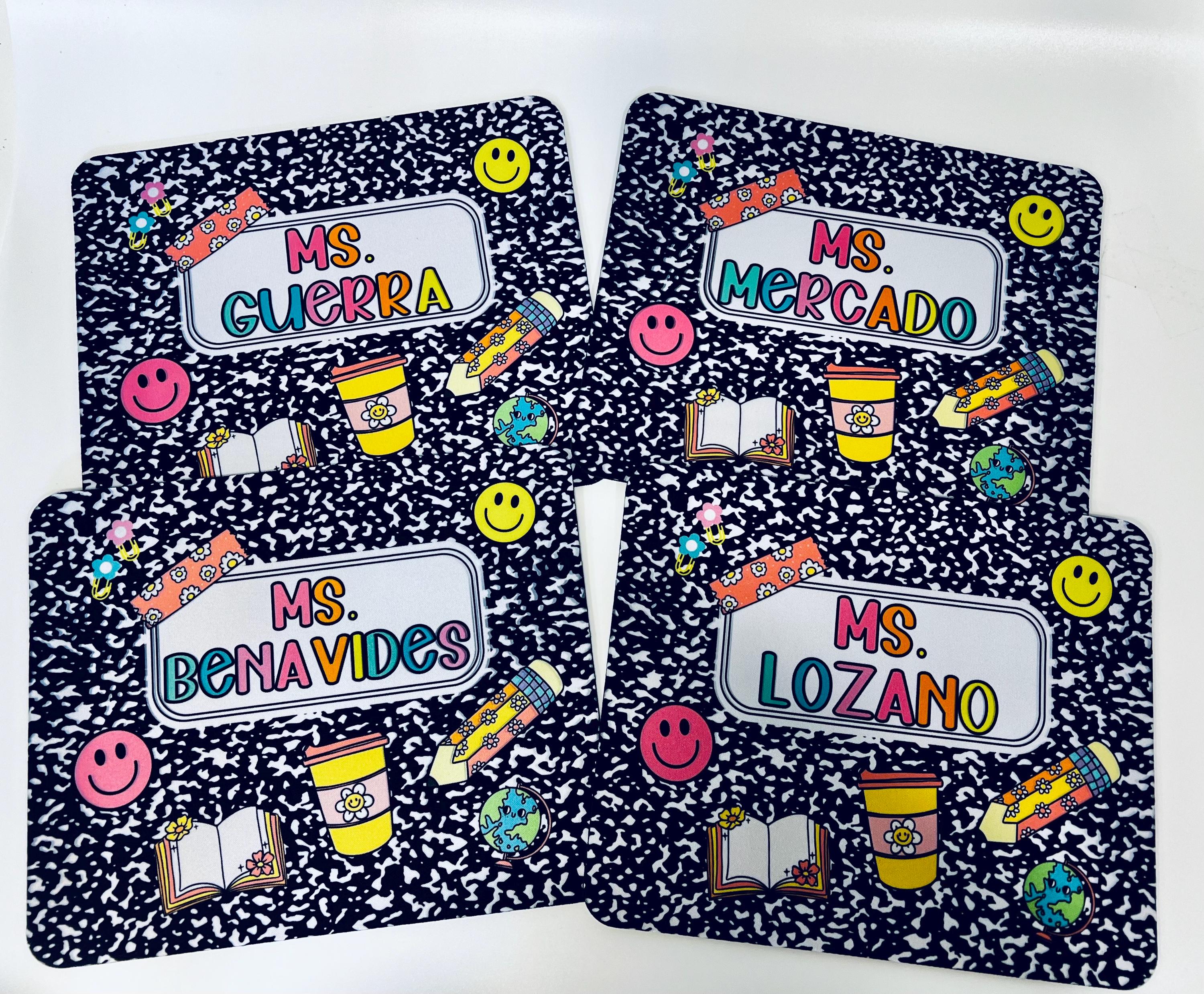Personalized Teacher Mouse Pad: Composition Notebook Design - Etsy
