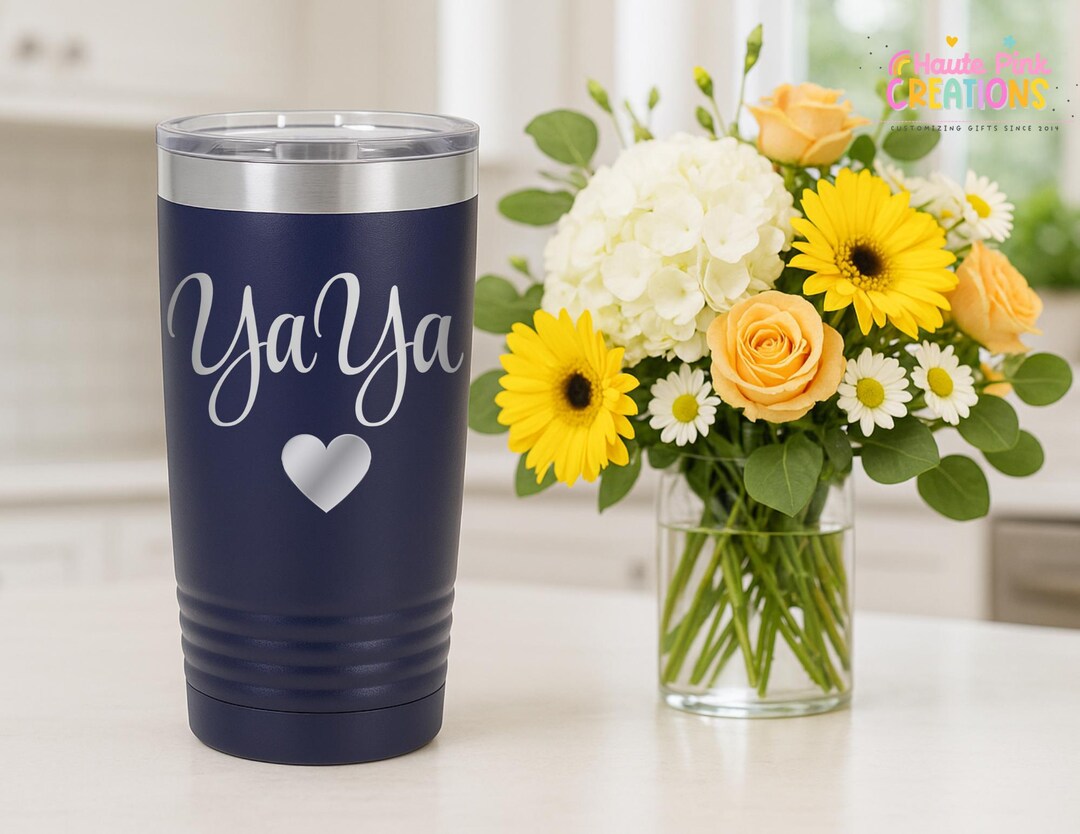 Personalized Yaya Coffee Tumbler: Insulated Stainless Steel Grandma Mug ...