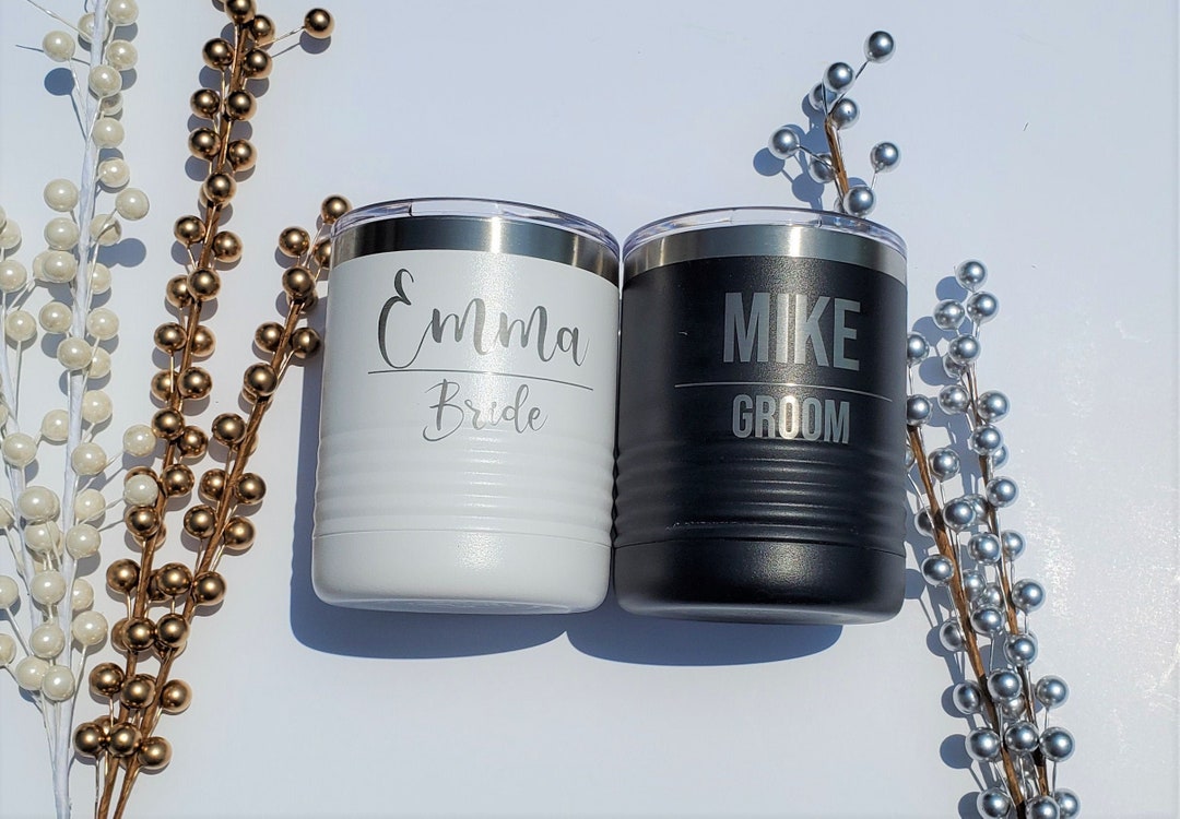 Bride and Groom Cups - Honeymoon Cups - Stainless Steel Tumbler ...