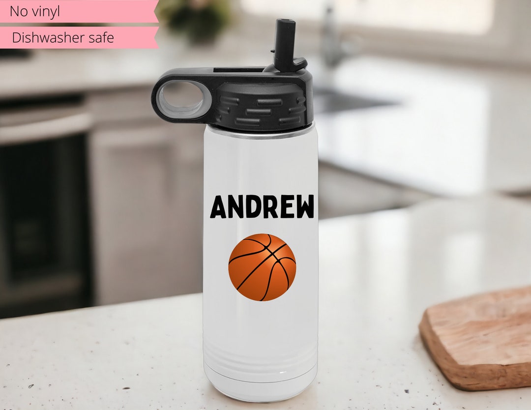 Personalized Sports Water Bottle, Basketball Water Bottle, Basketball ...
