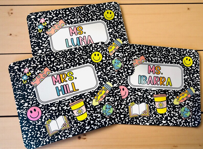Personalized Teacher Mouse Pad: Composition Notebook Design - Etsy