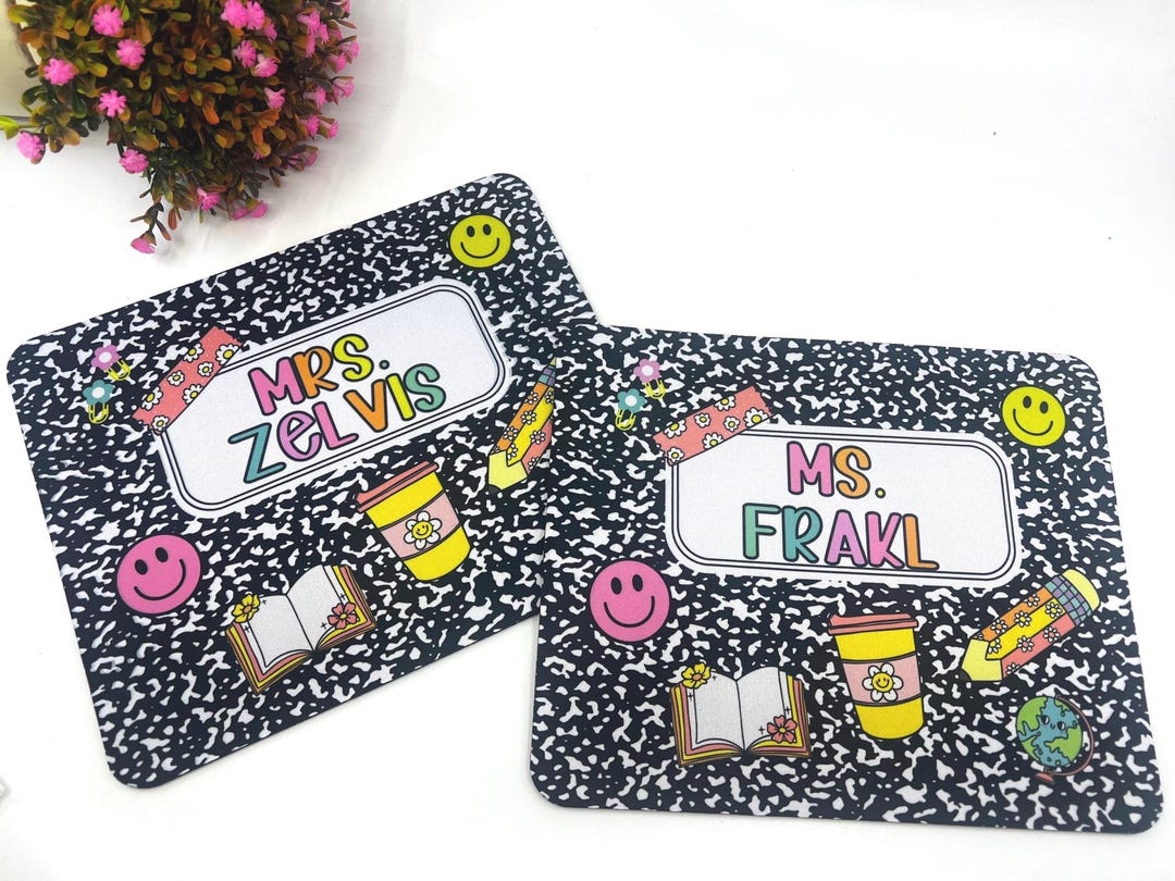 Personalized Teacher Mouse Pad: Composition Notebook Design - Etsy
