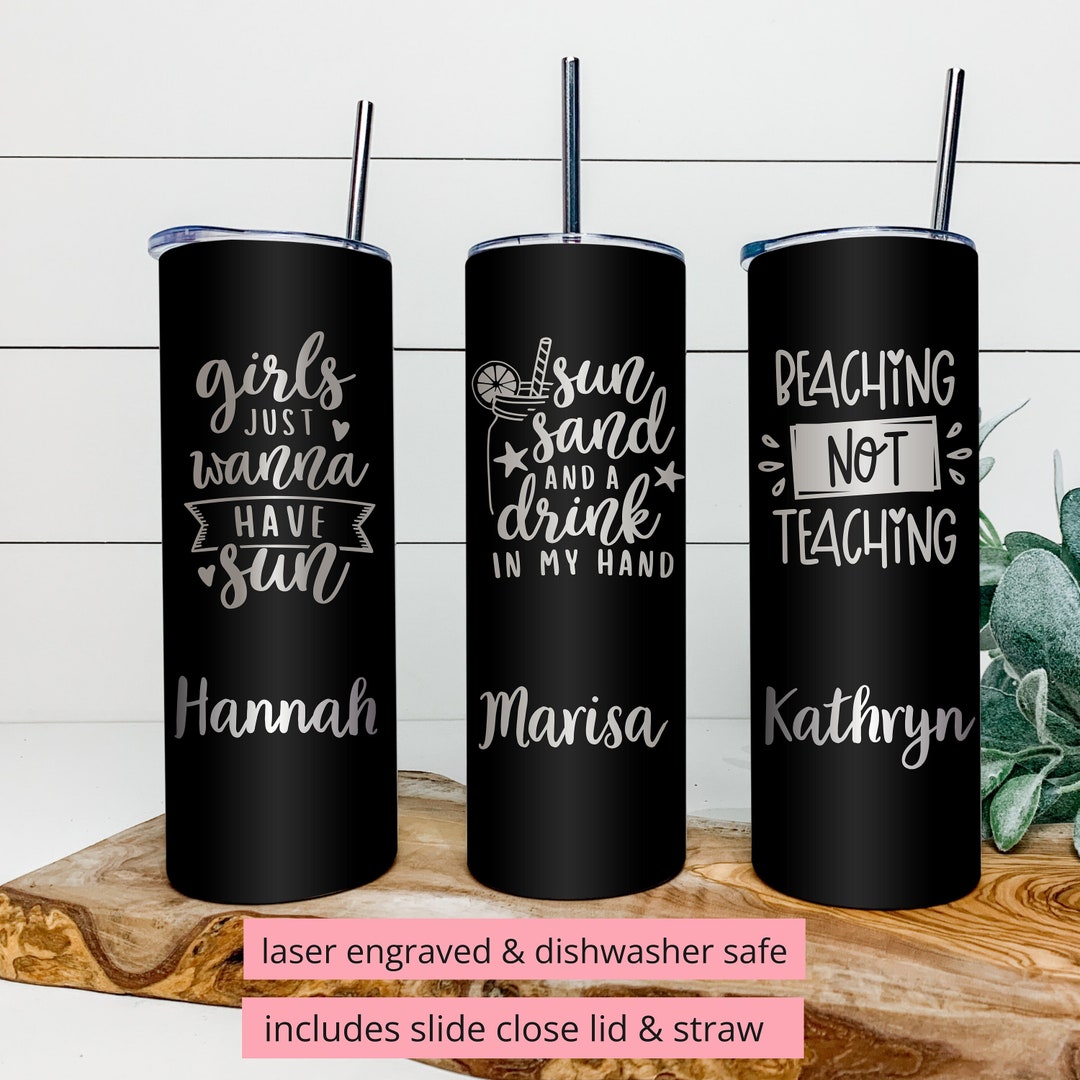 Personalized Girls Trip Tumbler: Laser Engraved Vacation Tumblers - Etsy