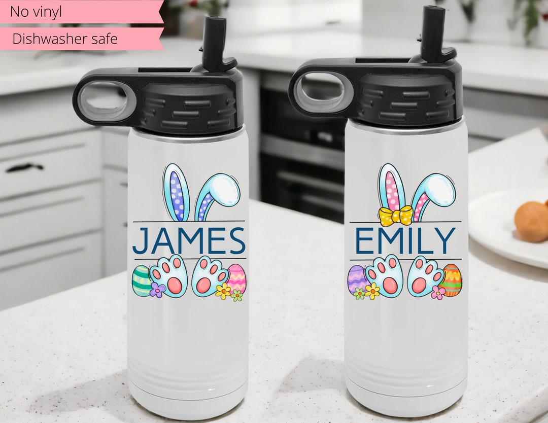 Personalized Easter Basket Gift - Custom Water Bottle, Easter Bunny ...