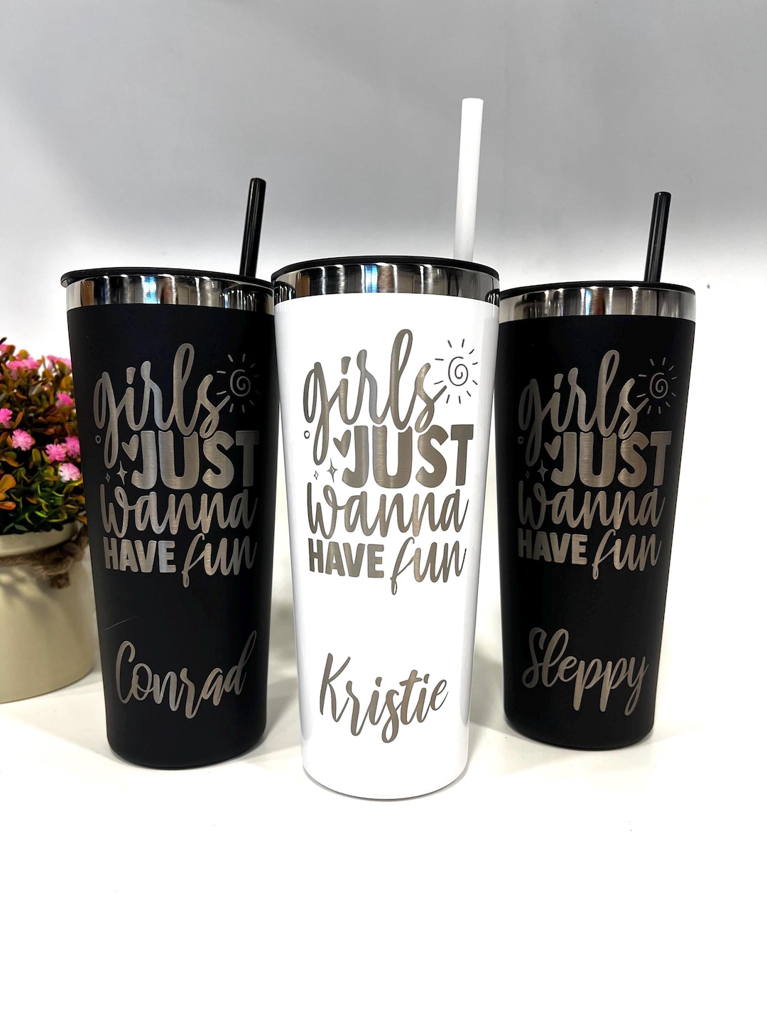 Personalized Girls Trip Tumblers: Engraved Bachelorette Party Cups - Etsy