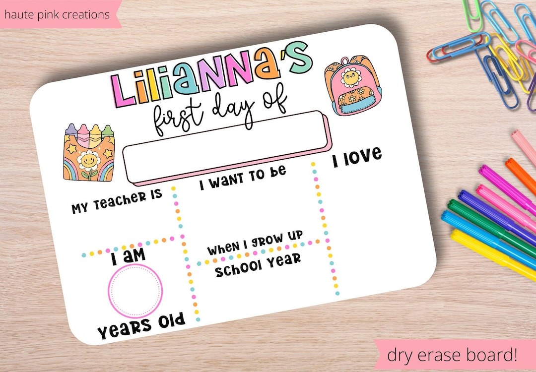 Back to School Sign, Editable First Day of School Prop, Photoshoot Prop ...