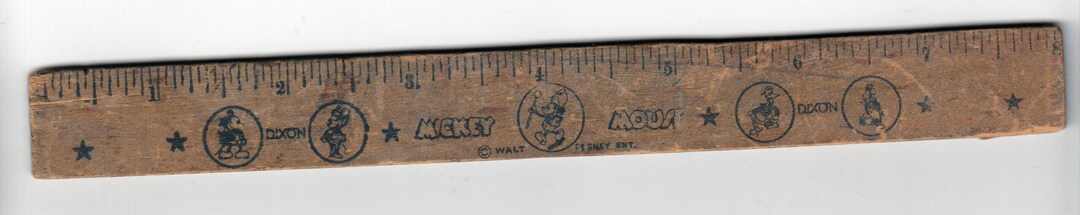 1930s Era Walt Disney Ent 8" Mickey Mouse Ruler by Dixon -- Free US ...