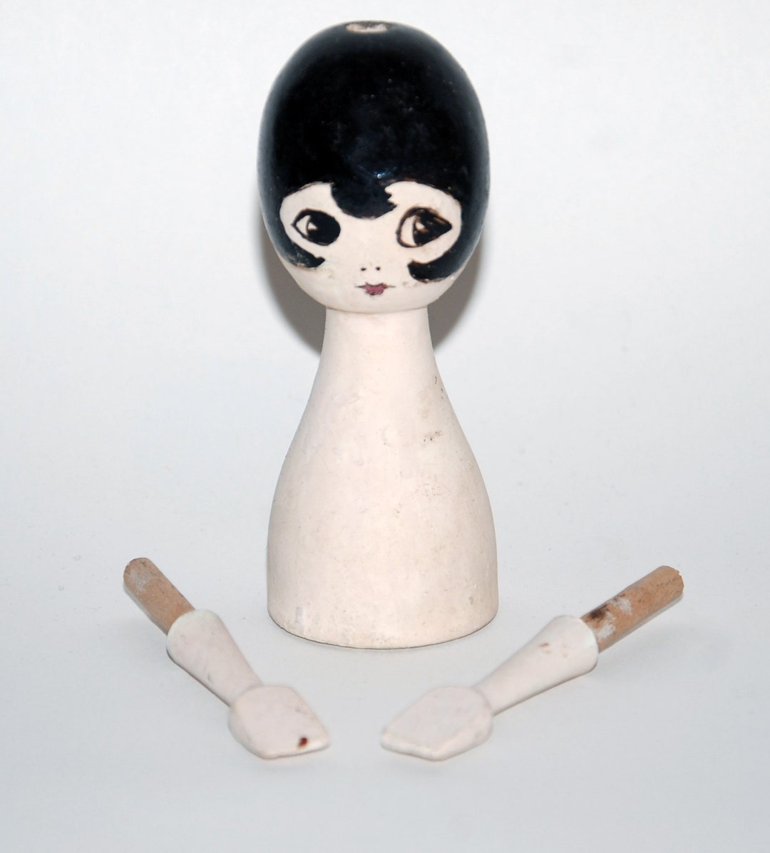 Vintage Wooden Art Deco Peg Doll Laundry Bag Pins-- Free USA Shipping ...